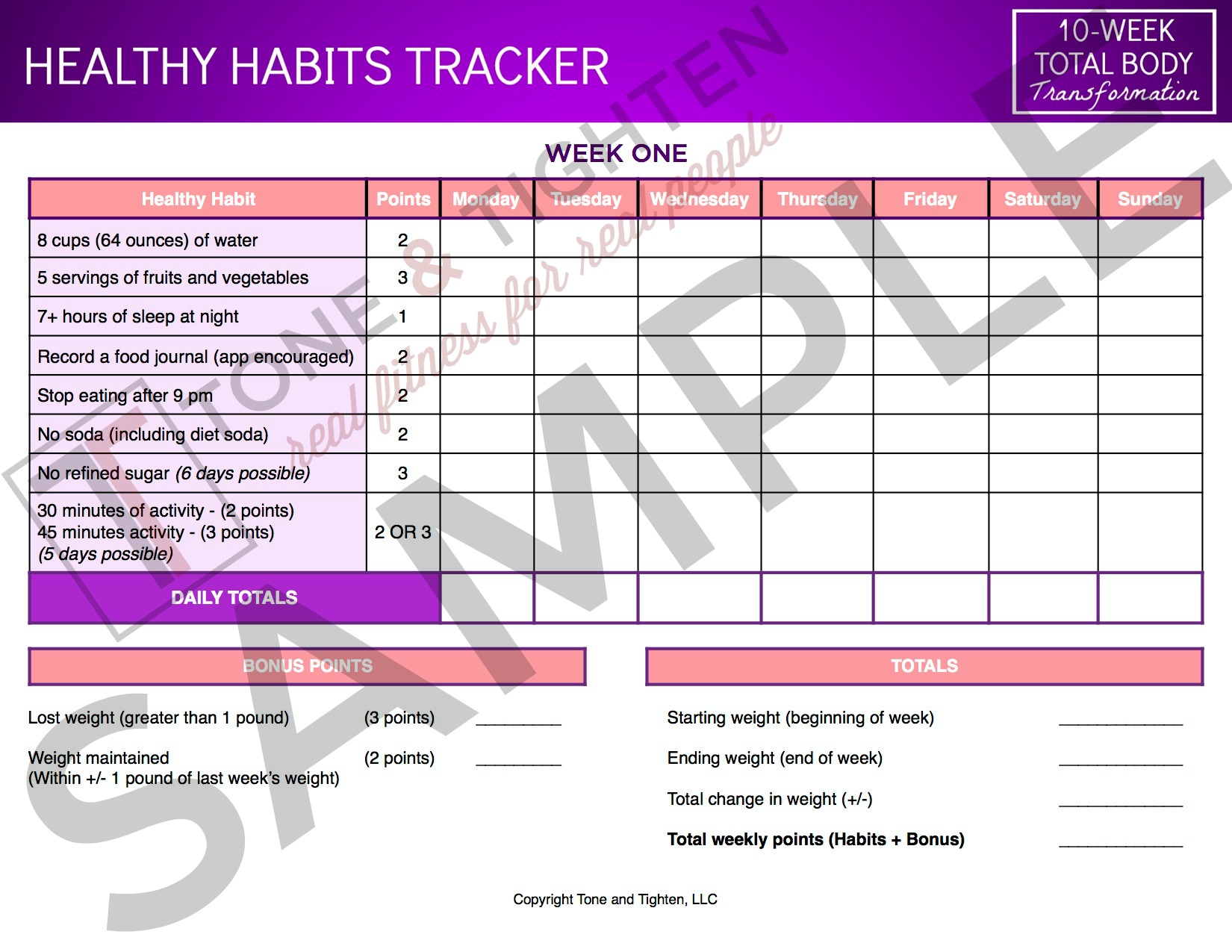 10-Week At Home Workout And Healthy Eating Plan